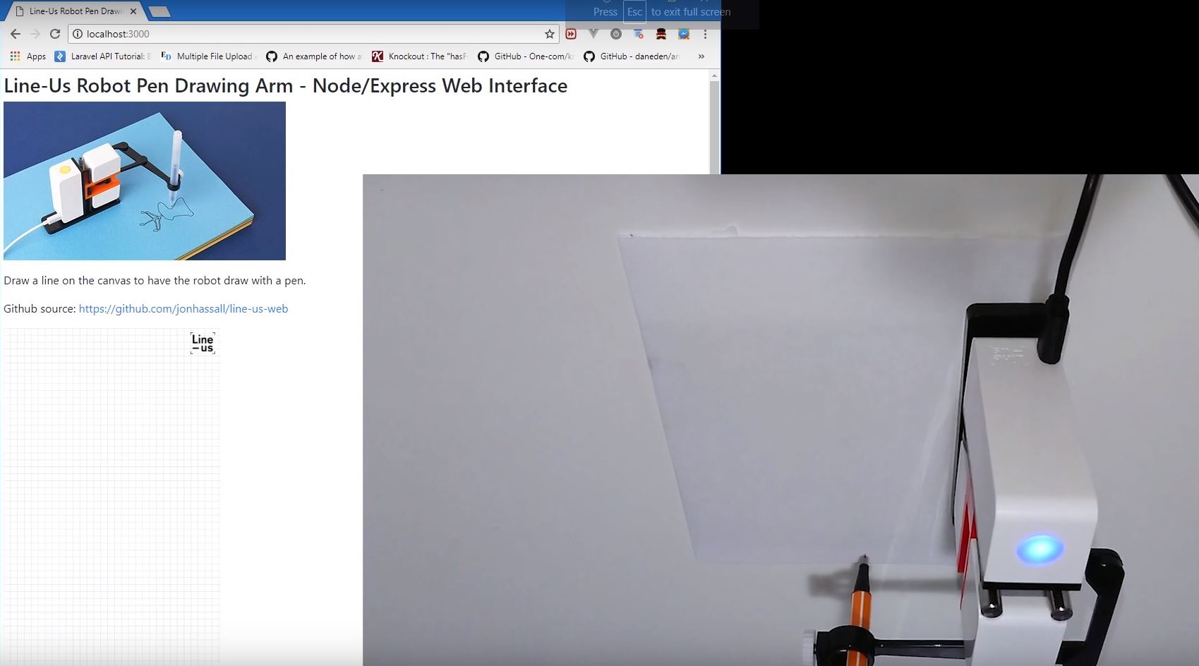 A HTML/JavaScript web interface and a Node/Express server, to control ...